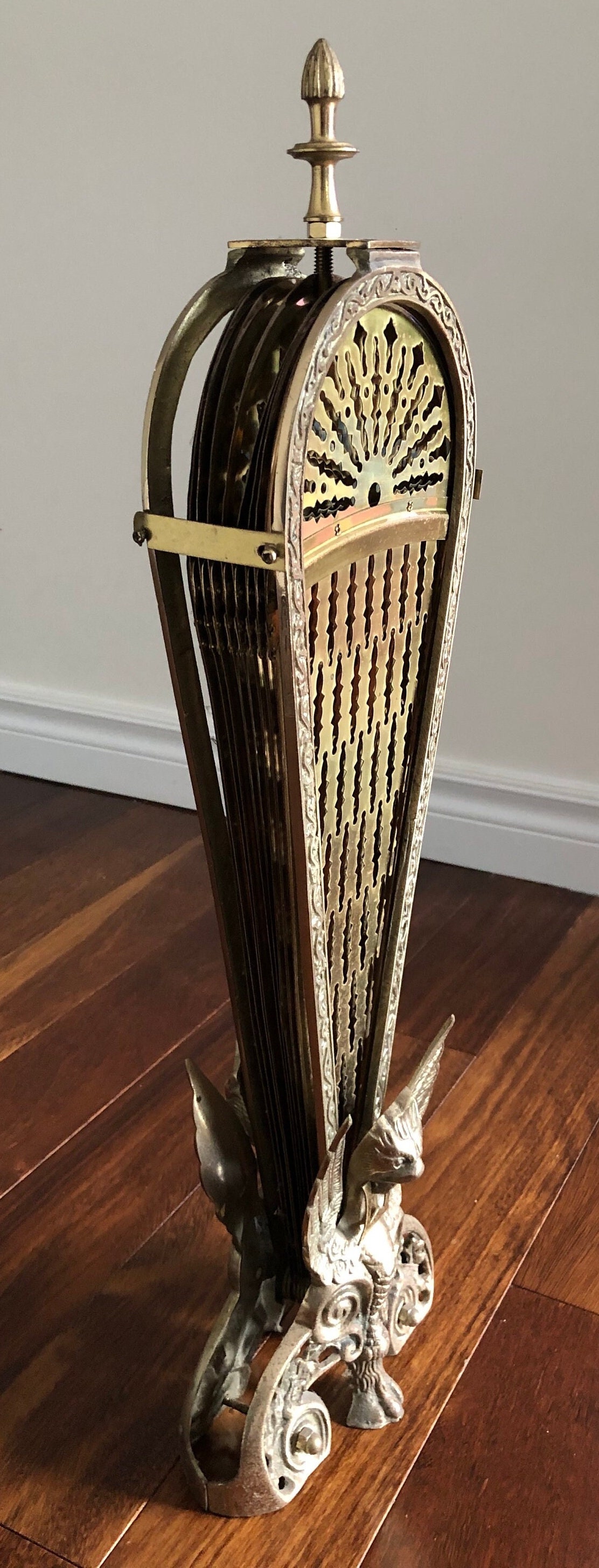 Gargoyle Antique Brass Peacock Fireplace Screen Like New - Etsy