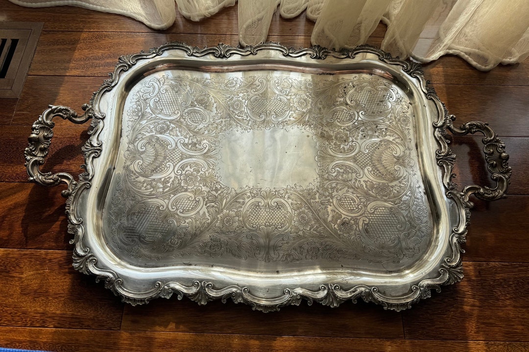 Made in Engla Xl High Quality Heavy Very Elegant Silverplate Floral ...