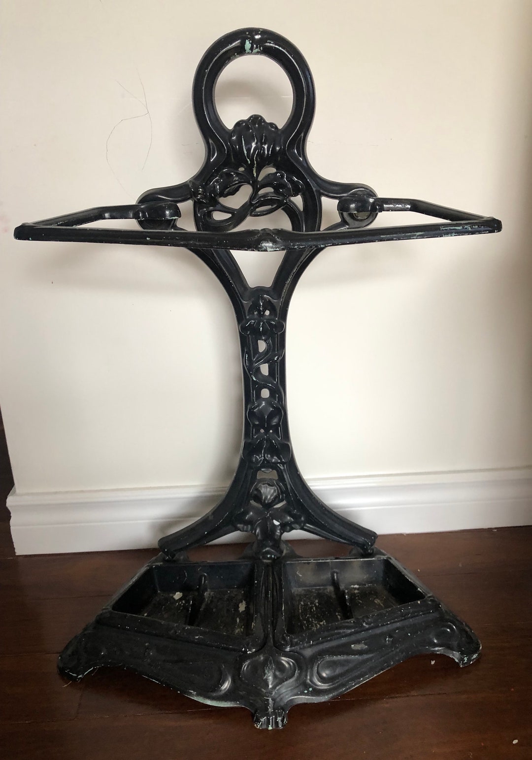 Antique Victorian Cast Iron Stick Stand/ Umbrella Stand Walking Stick ...