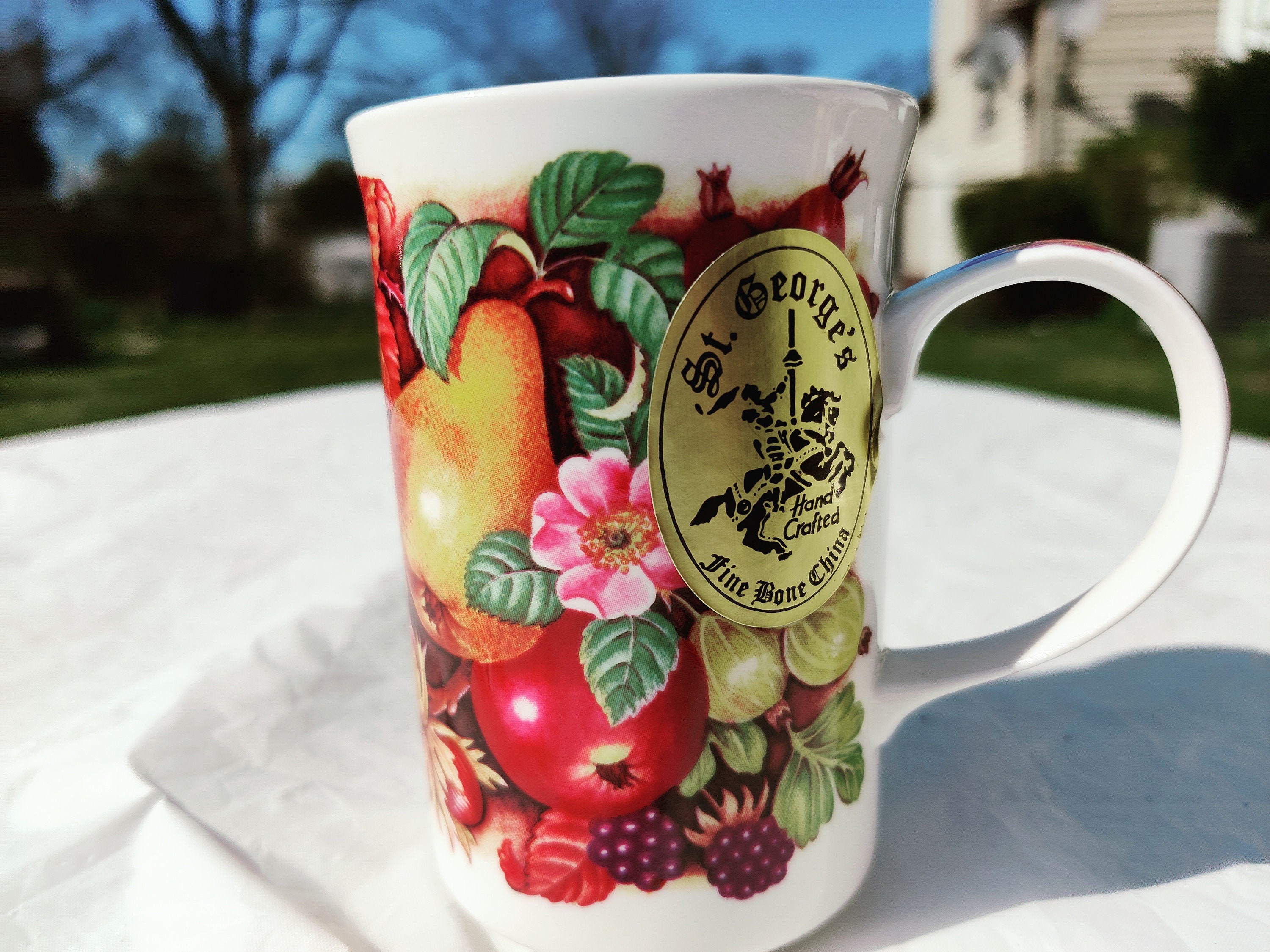 St. George Fine Bone China Mixed Fruit Tea Cups - Etsy