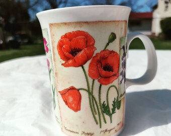 Dunoon l'ete Fine Bone China Pink & Purple Floral Coffee Mug by Kathy ...