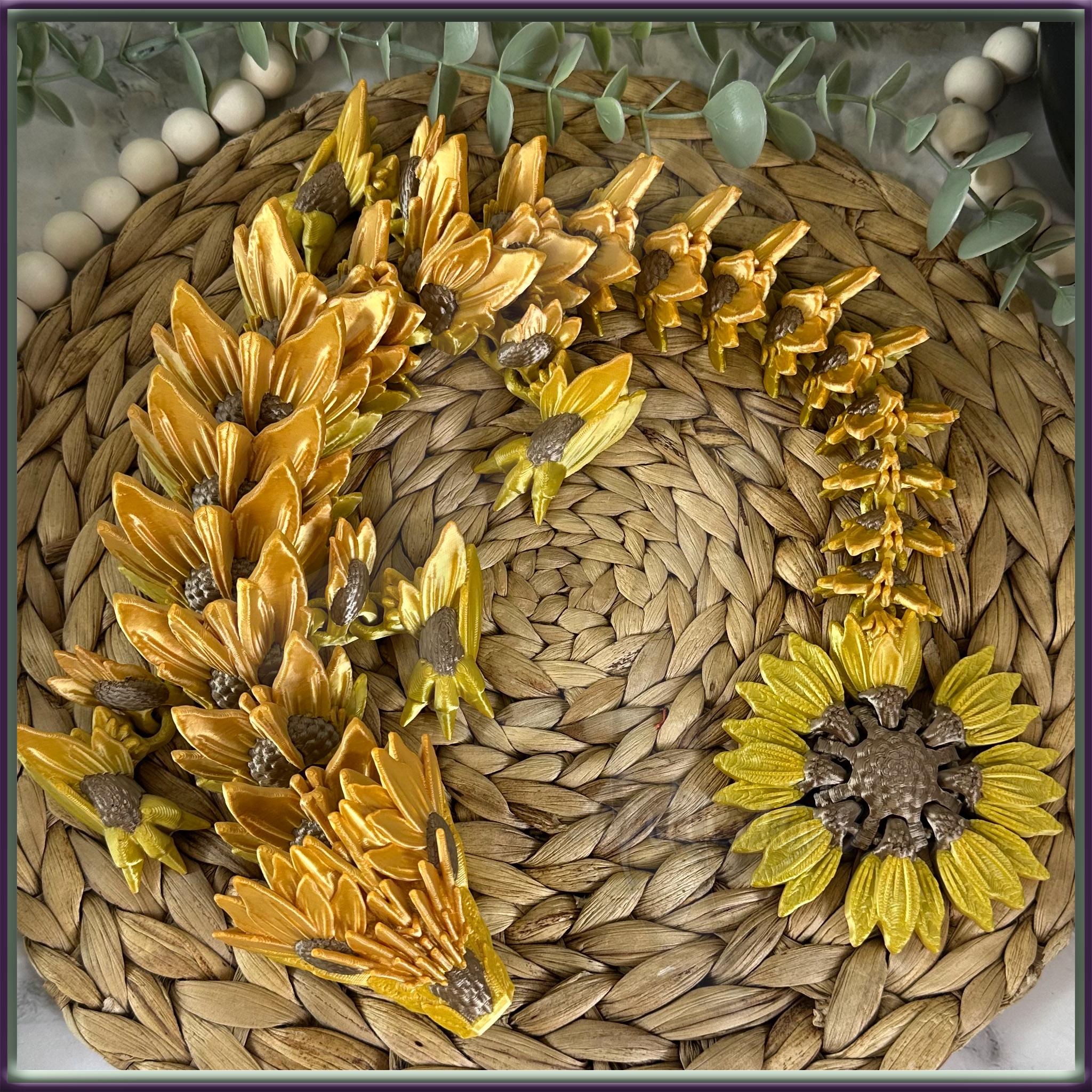 Sunflower Dragon - 3D Printed - Cinderwing Design - Articulated Novelty ...