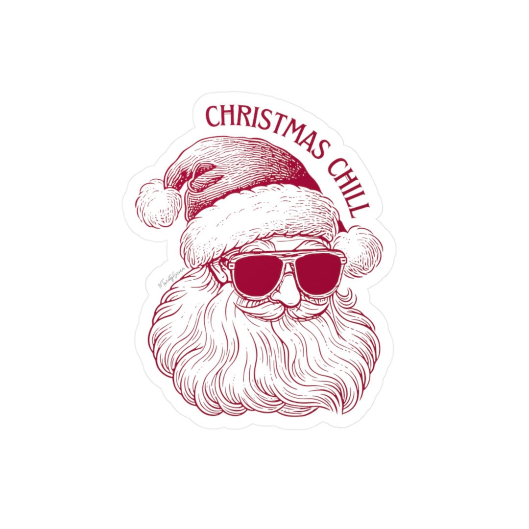 Christmas Chill Santa Vinyl Decals, Christmas Stickers, Gift Ideas ...