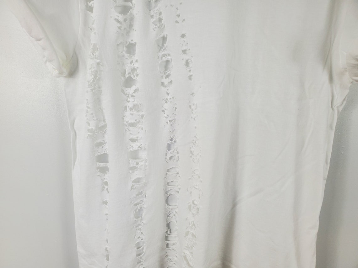 Distressed T-shirt, Trendy Ripped Vintage Look Shirt, Distressed Top ...