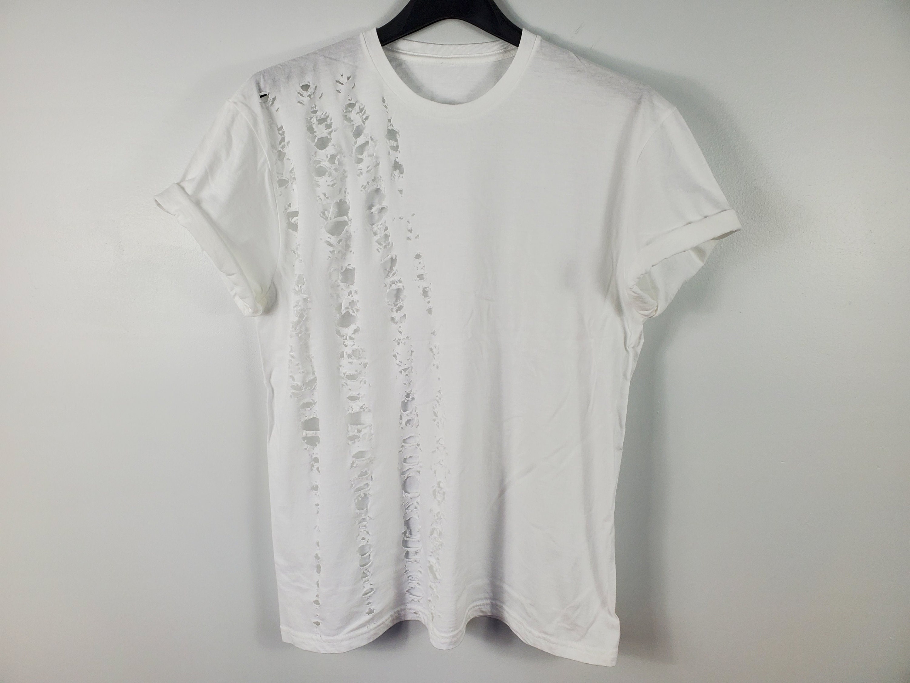 Distressed T-shirt, Trendy Ripped Vintage Look Shirt, Distressed Top ...