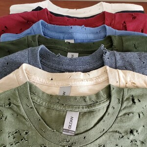 Distressed T-shirt Trendy Ripped Vintage Look Shirt - Etsy