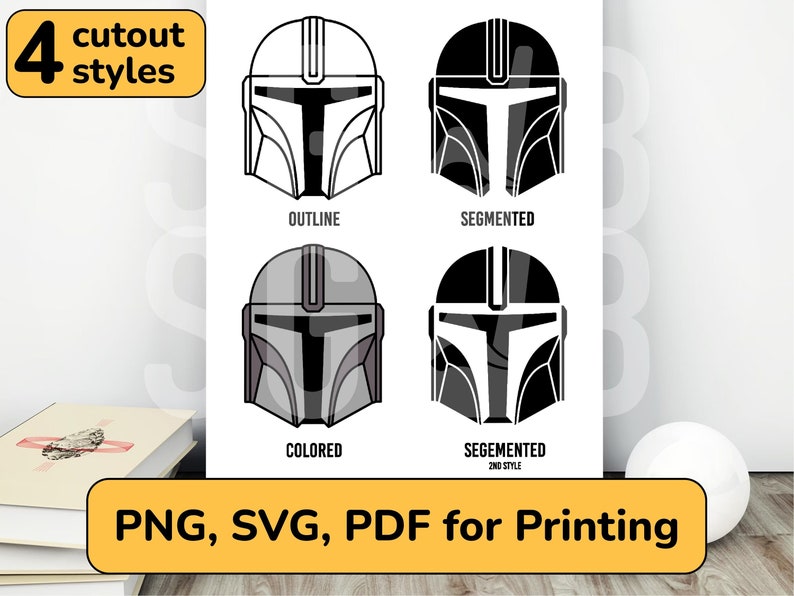 Mandalorian Helmet Clipart, Mandalorian SVG, Mandalorian Stencil File ...