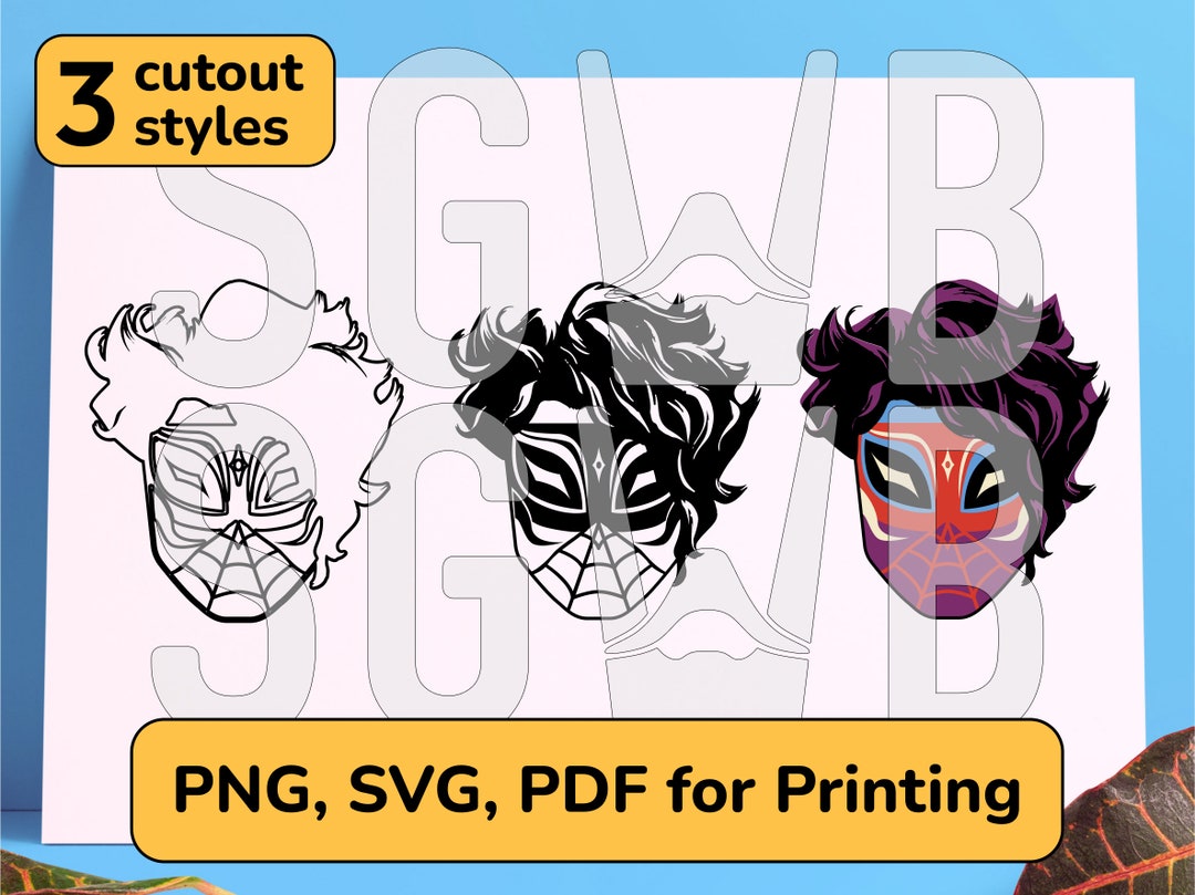Pavitr Prabhakar Mask Svg, Across the Spiderverse Svg, Spider Gwen Svg ...