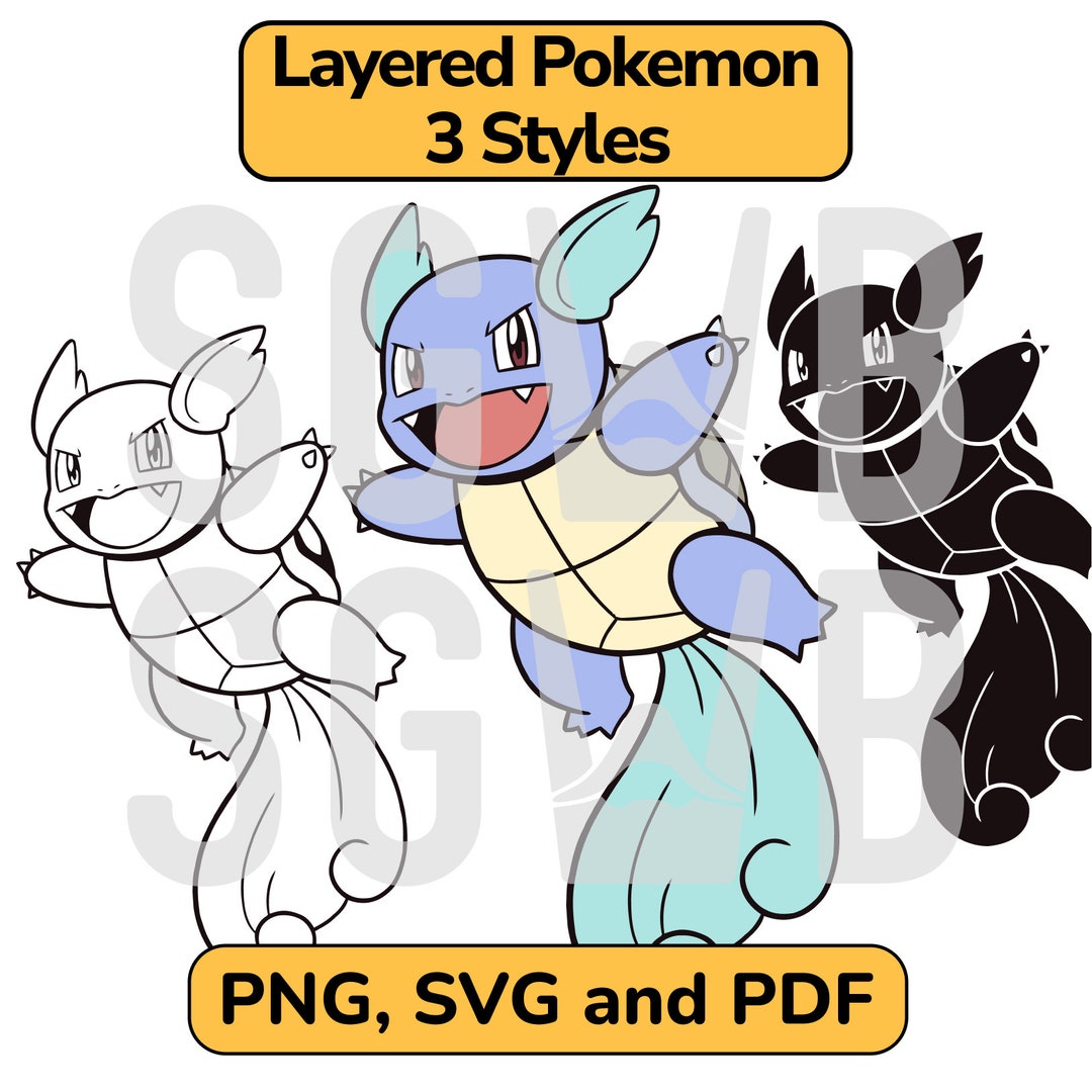Wartortle Svg, Pokemon Png, Pokemon Digital Art, Wartortle Png ...