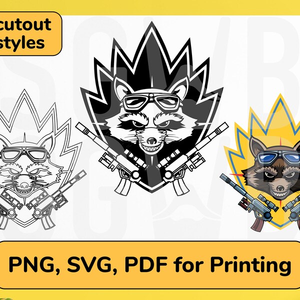 Rocket Raccoon Svg - Etsy