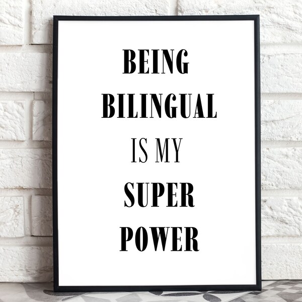 Bilingual Superpower Poster - Etsy