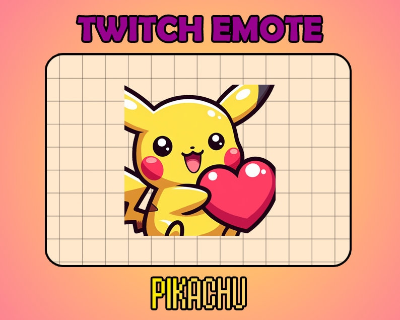 Pikachu Heart Emote for Twitch Streamers, Pikachu With Heart Emote ...