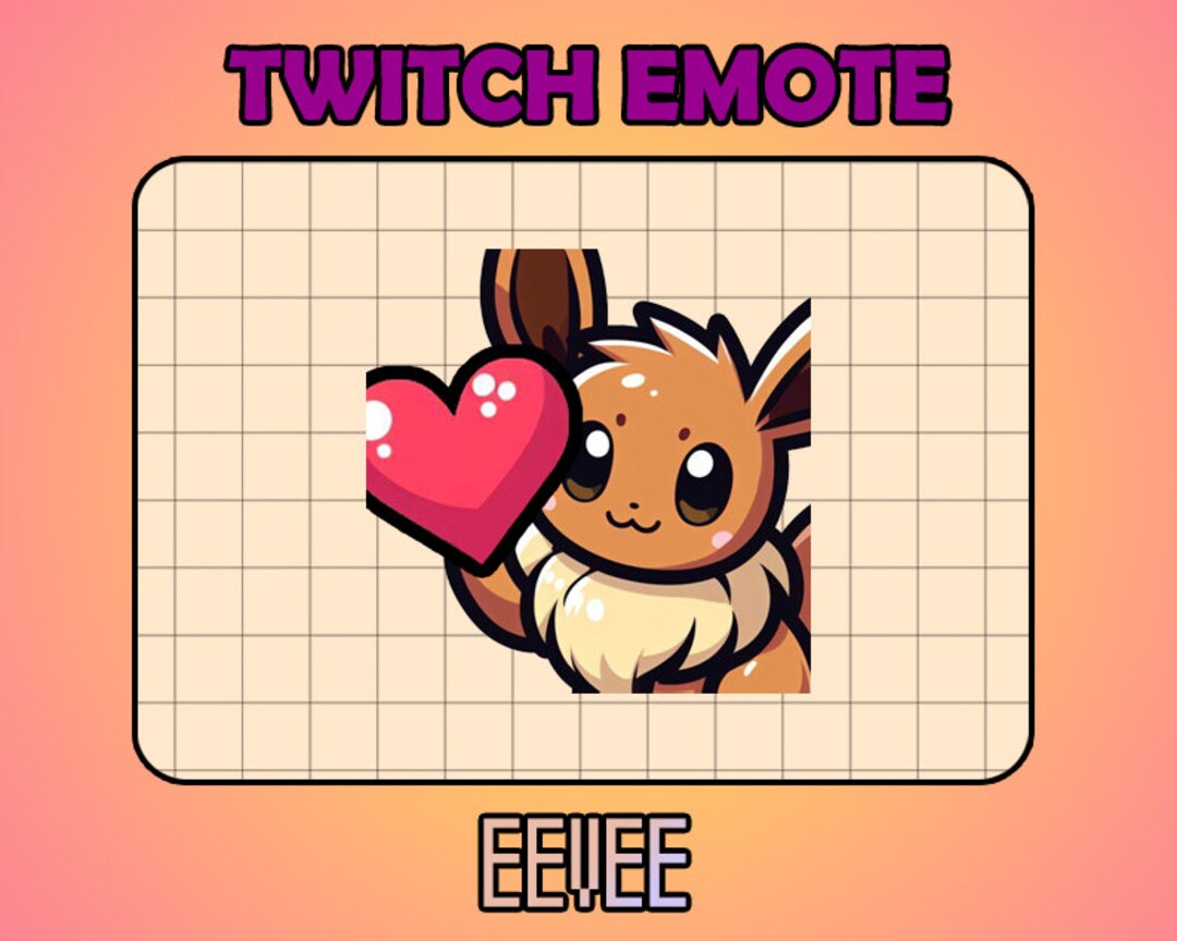 Eevee Heart Emote for Twitch Streamers, Eevee With Heart Emote, Pokemon ...