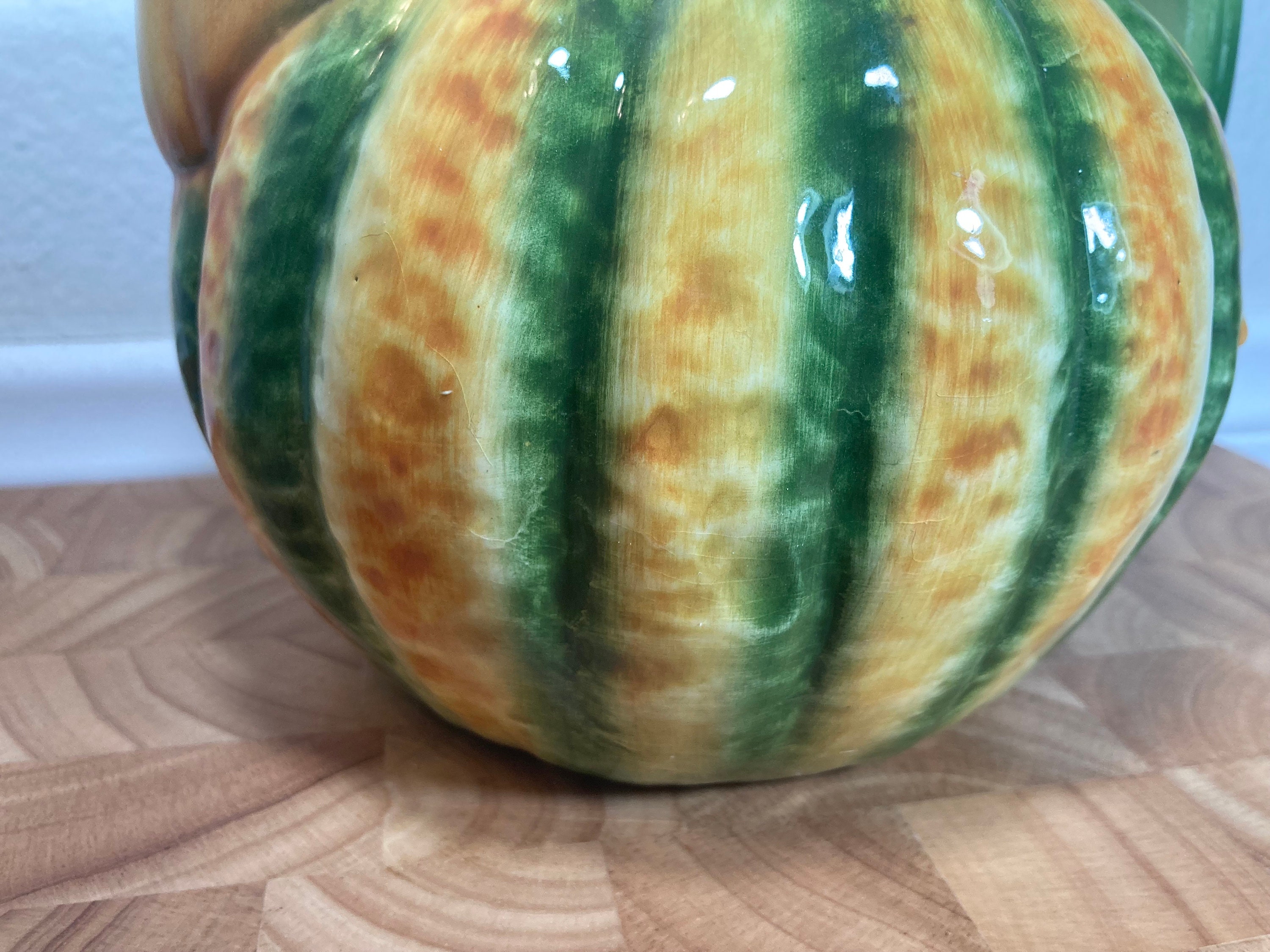 Vintage Italian Majolica Melon Gourd Jug - Etsy