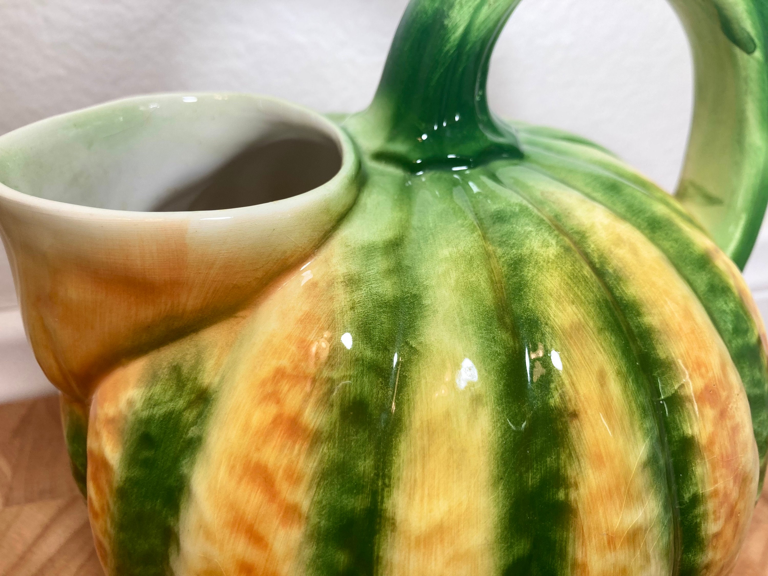 Vintage Italian Majolica Melon Gourd Jug - Etsy