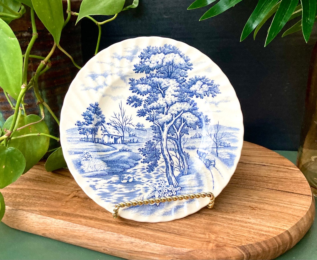 Vintage Nasco Japanese Blue River Porcelain Bread Plate - Etsy