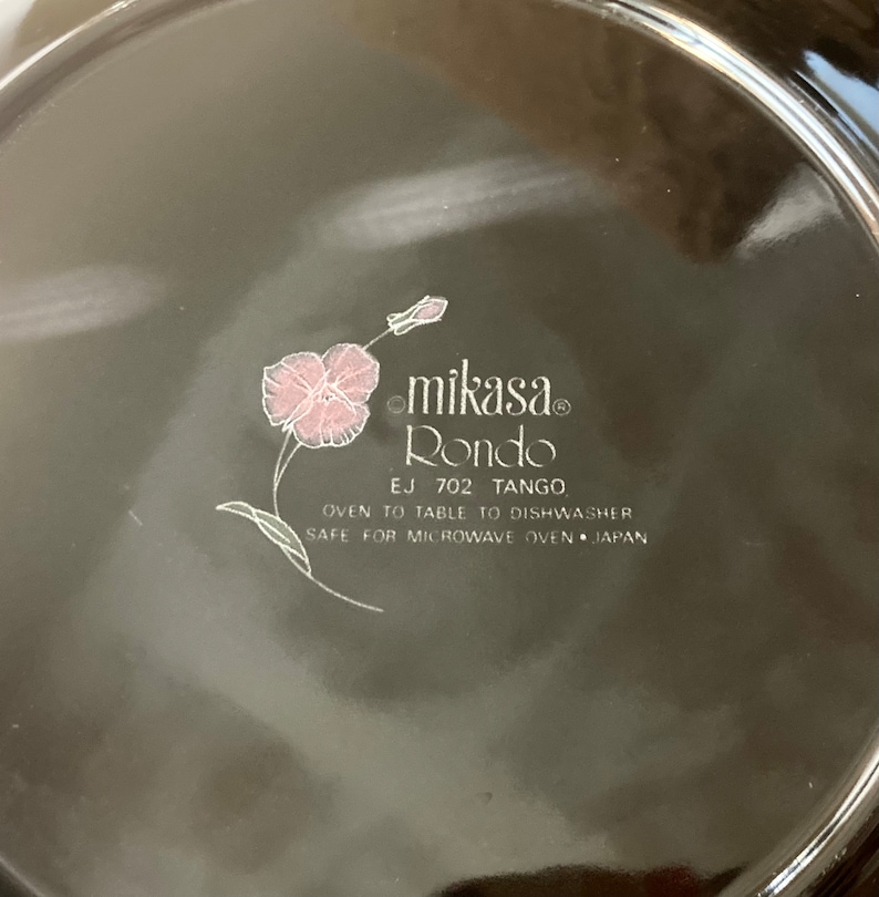 Vintage Mikasa Tango Rondo Black Floral Dinnerware - Etsy