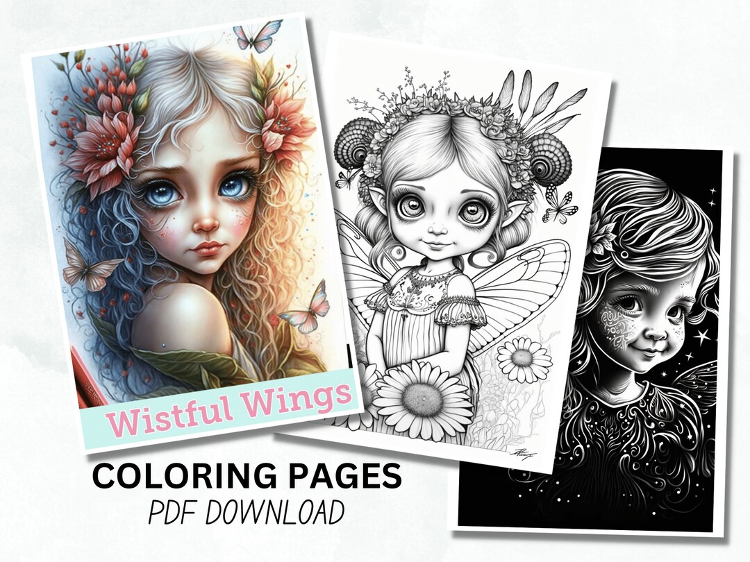 16 Pages Wistful Wings Fairies Coloring Pages Fantasy Coloring Page ...