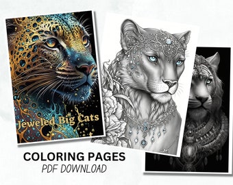 Royal King Cats 35 Coloring Pages, for Adults and Kids, Instant ...