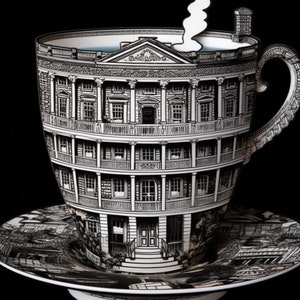 9 Pages Tiny Teacup Towns-- Instant Download Coloring Page, Printable ...