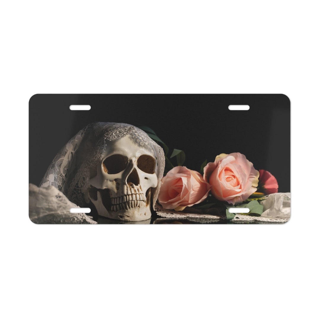 Vanity Plate Skull With Bride. Dia De Los Muertos. Day of the Dead ...