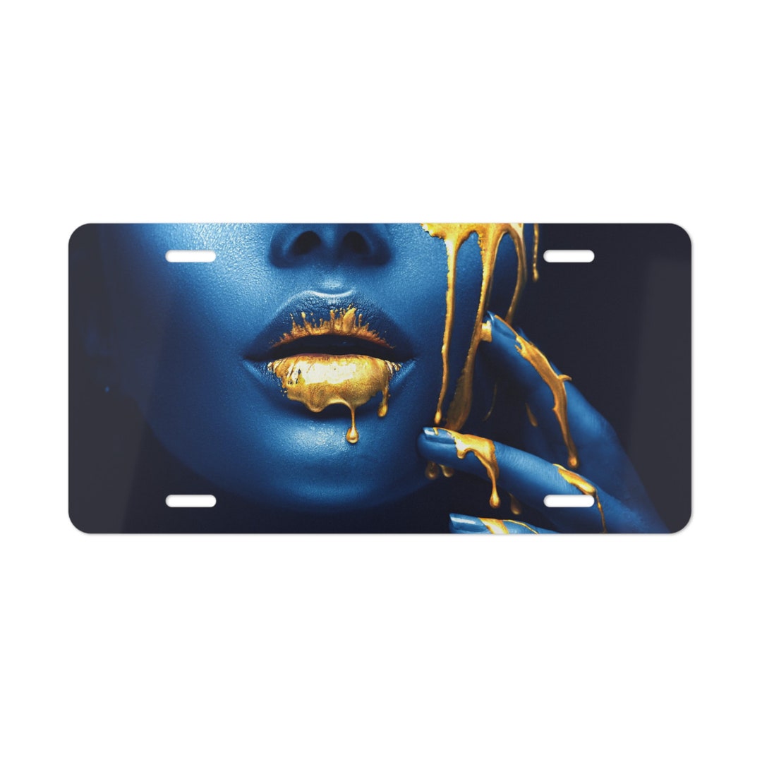 Vanity Plate Gold Lady Lips. License Plate Art. Galentines Gift ...