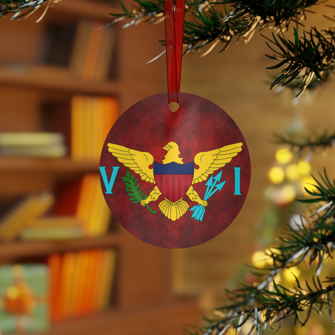 Virgin Islands Flag Metal Ornaments. USVI Flag Ornament. VI Flag ...