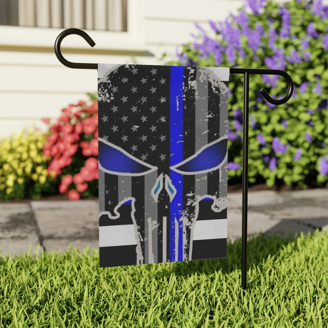Patriotic Skull Flag. Punisher Skull Banner. Yard Art. Yard Decor ...