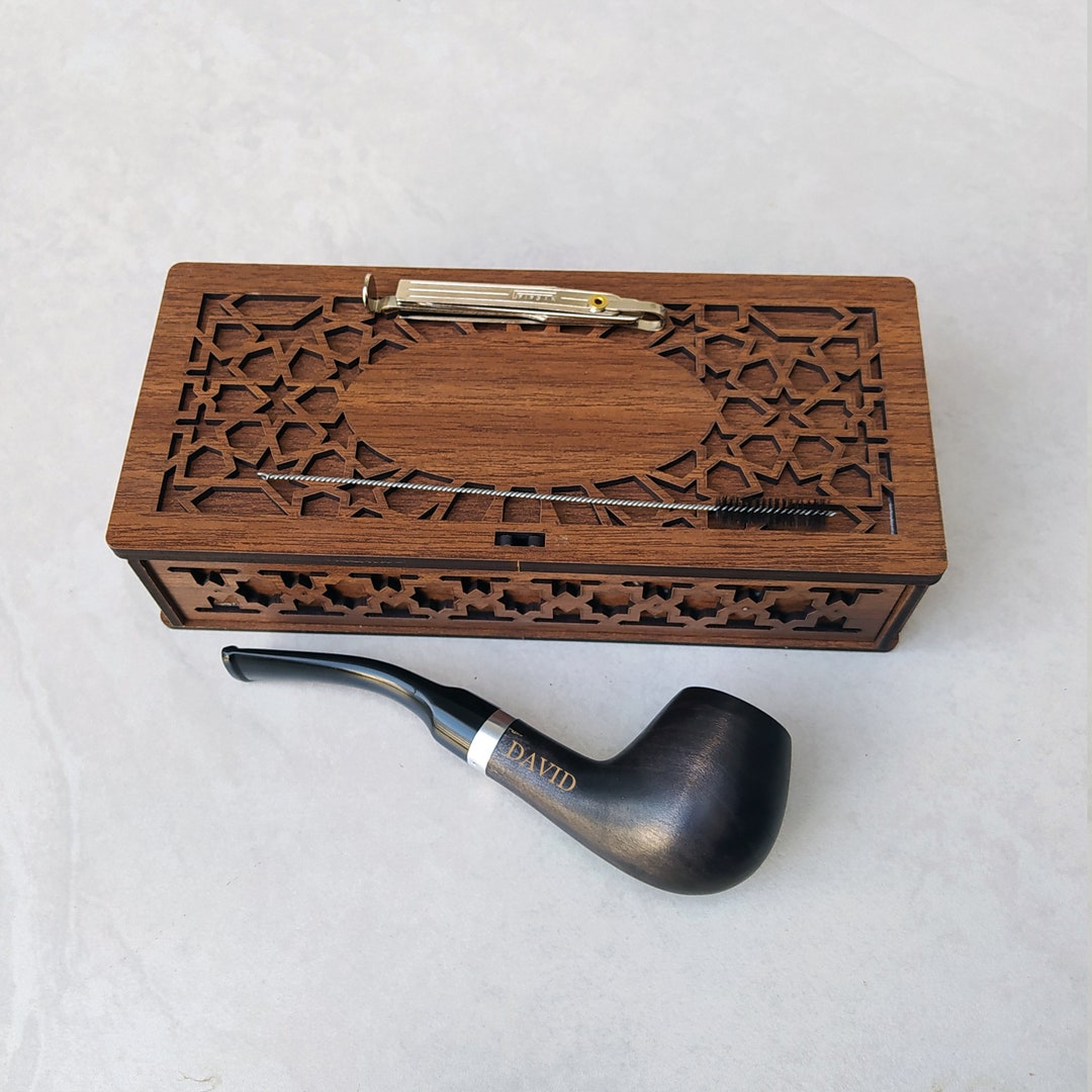 Personalized Custom Tobacco Pipe Engraved Smoking Pipe Gift for Groom ...
