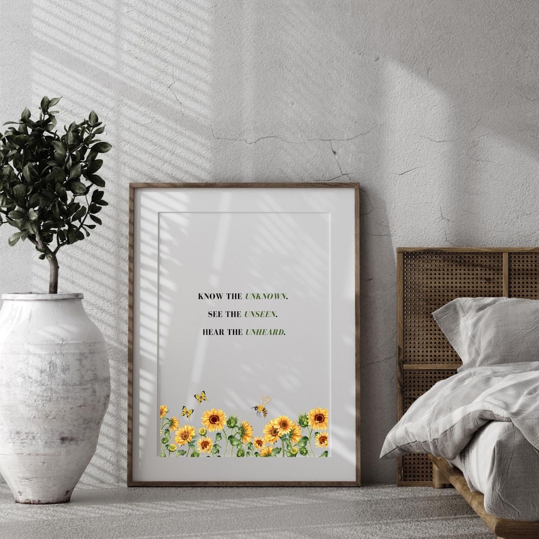 Know the Unknown, See the Unseen, Hear The,gratitude Print, Aesthetic ...