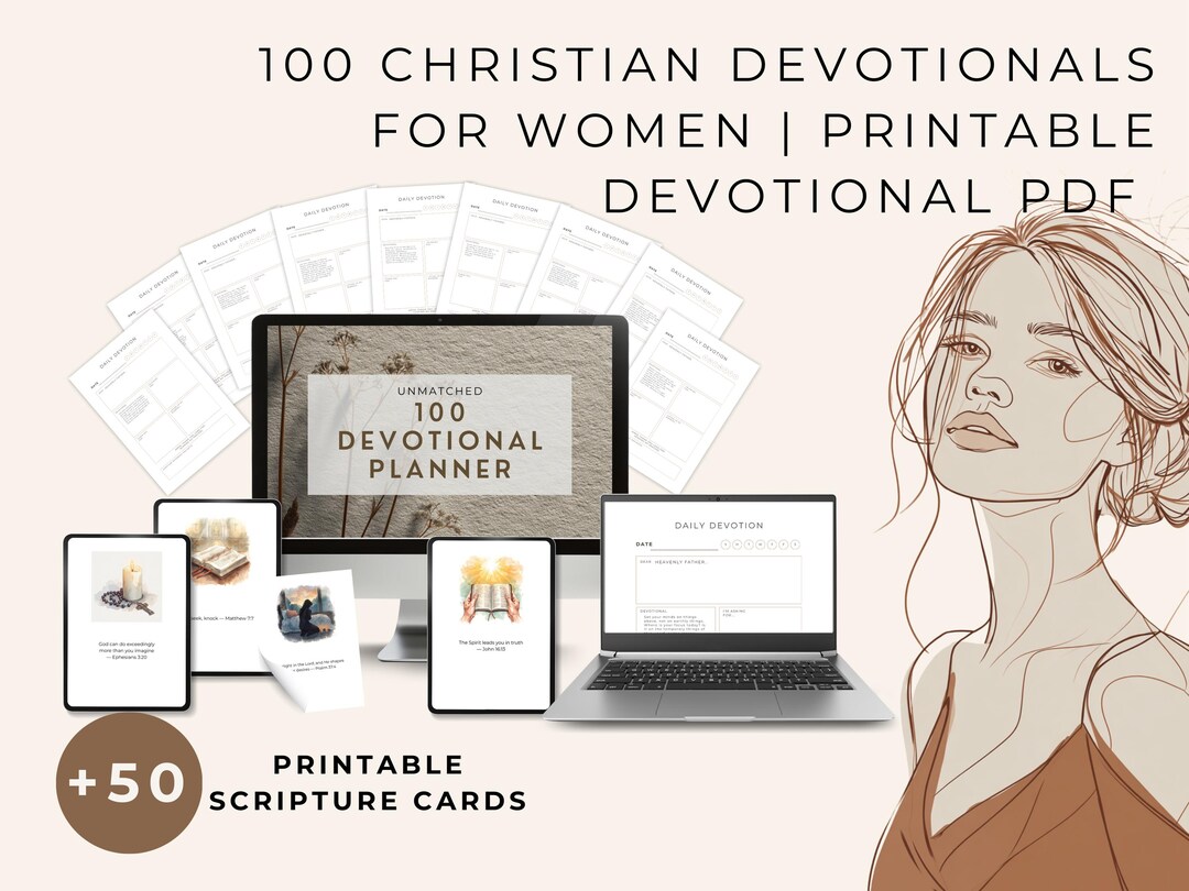 100 Christian Devotionals for Women | Quiet Time Journal (printable PDF ...