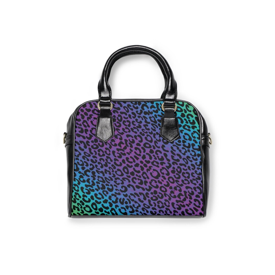 Cool Colors Ombre Fade and Black Leopard Animal Print Crossbody ...
