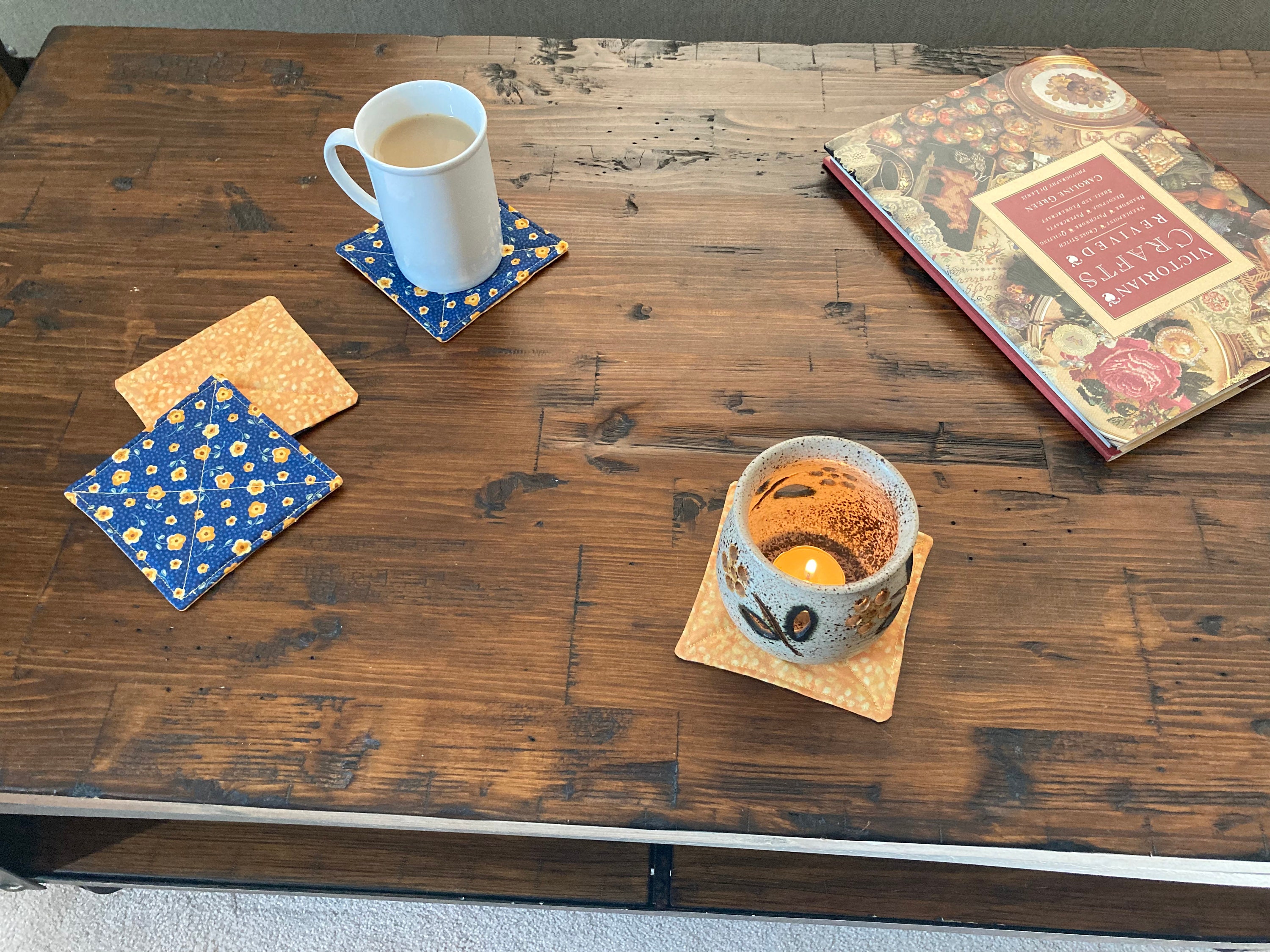 4 Patch Coaster Blue/orange - Etsy