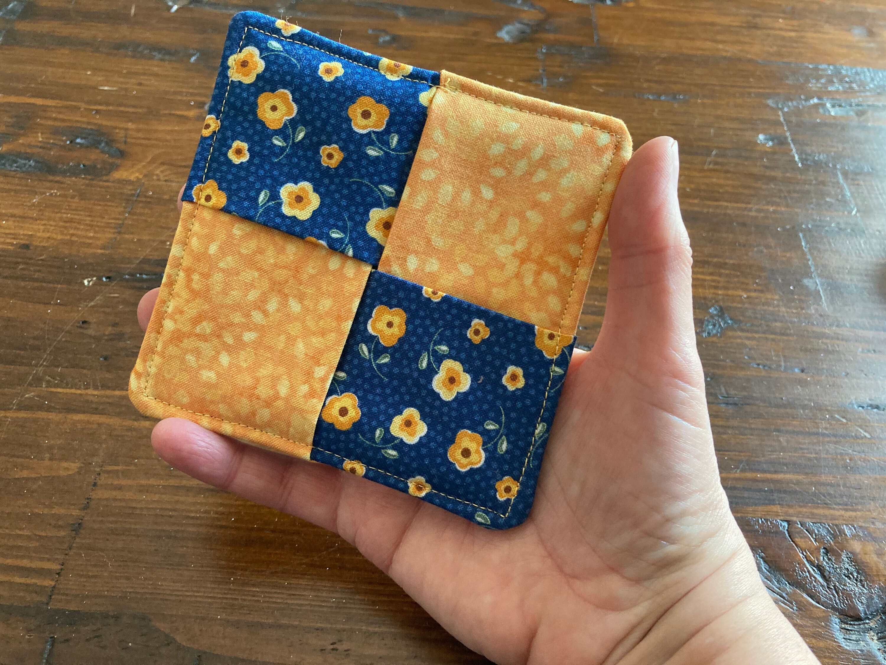 4 Patch Coaster Blue/orange - Etsy