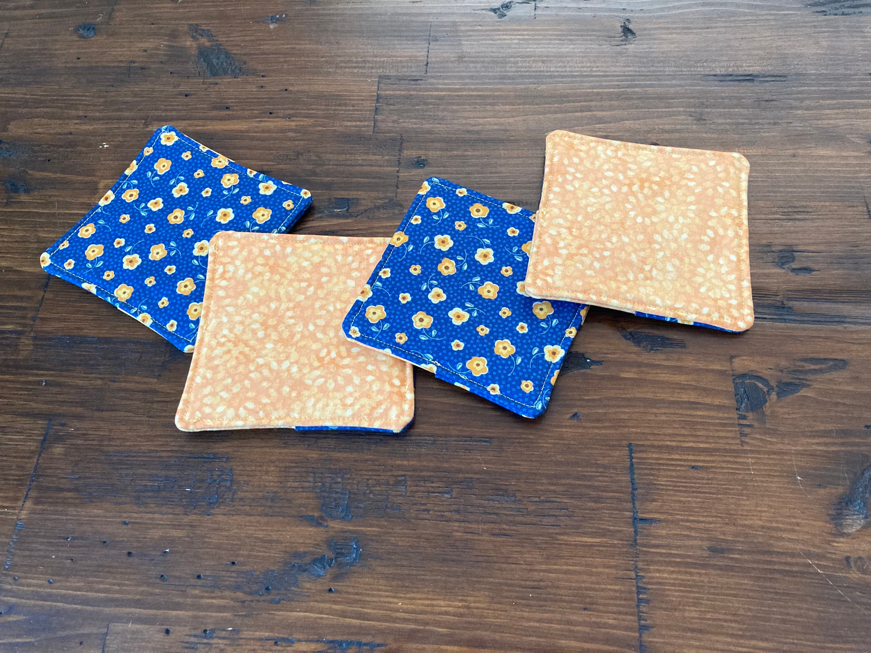 4 Patch Coaster Blue/orange - Etsy