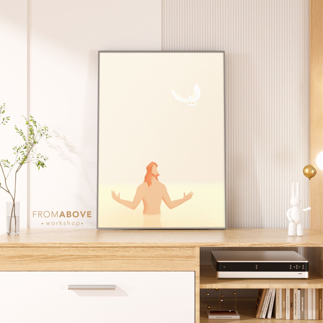 Baptism of Jesus Modern Art Minimalist Jesus Art Modern Christian Gift ...