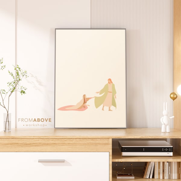 Jesus Healing Bleeding Woman Art - Etsy