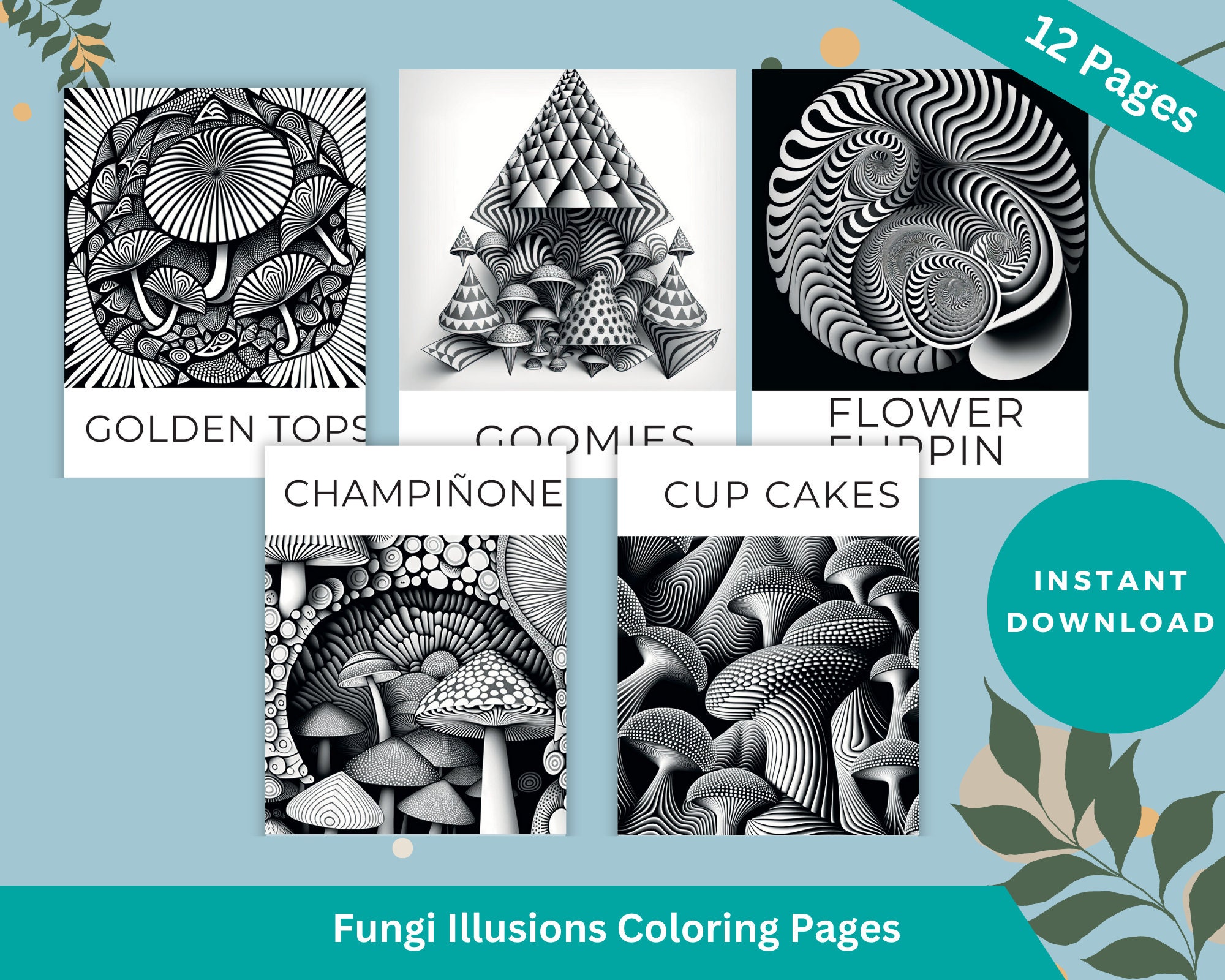 3D Optical Illusions/ Complex Patterns Adults Pages - Etsy UK