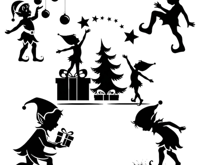 Elf Silhouette SVG, Svg, Dxf, Cricut, Silhouette Cut File, Instant ...