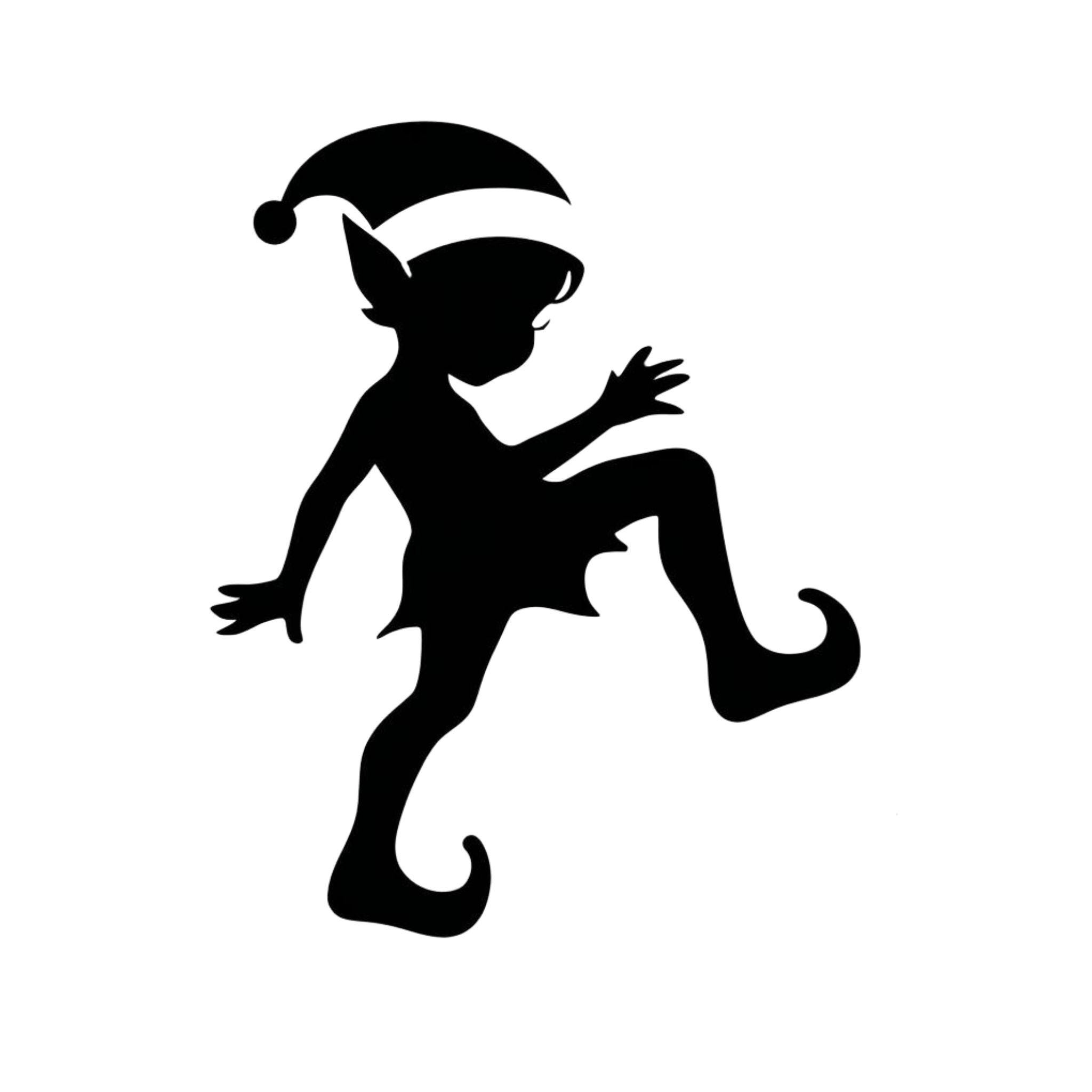 Elf Clipart PNG Vector, Christmas Elf Clipart, Elf Silhouette PNG, 6 ...