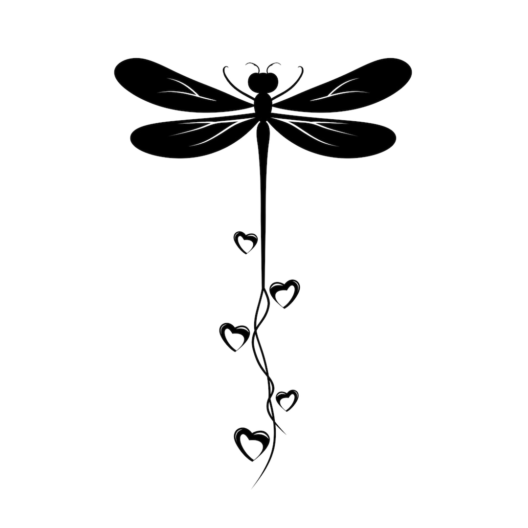 Whimsical Valentine Dragonfly SVG, Heart Dragonfly Clipart, Dragonfly ...