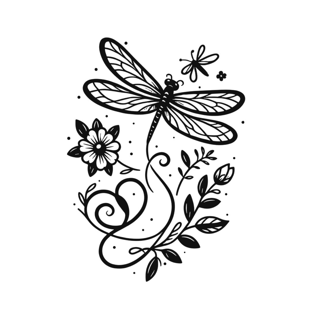 Dragonfly Flower SVG, Insect Vector PNG, Dragonfly Clipart - Etsy