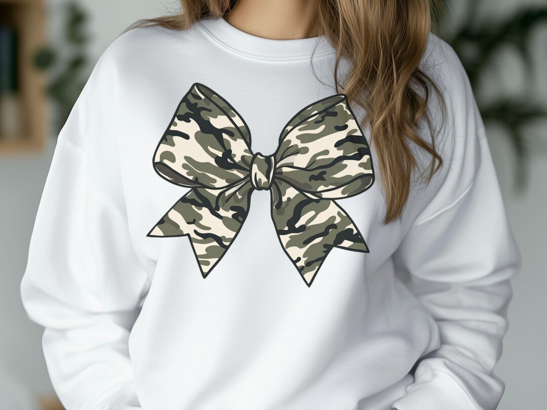 Camouflage Bow PNG, Coquette Bow Clipart, Camo Coquette Bow, Retro Camo ...