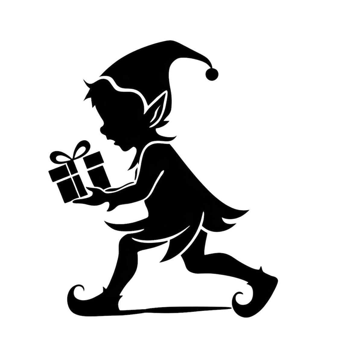 Elf Clipart PNG Vector, Christmas Elf Clipart, Elf Silhouette PNG, 6 ...