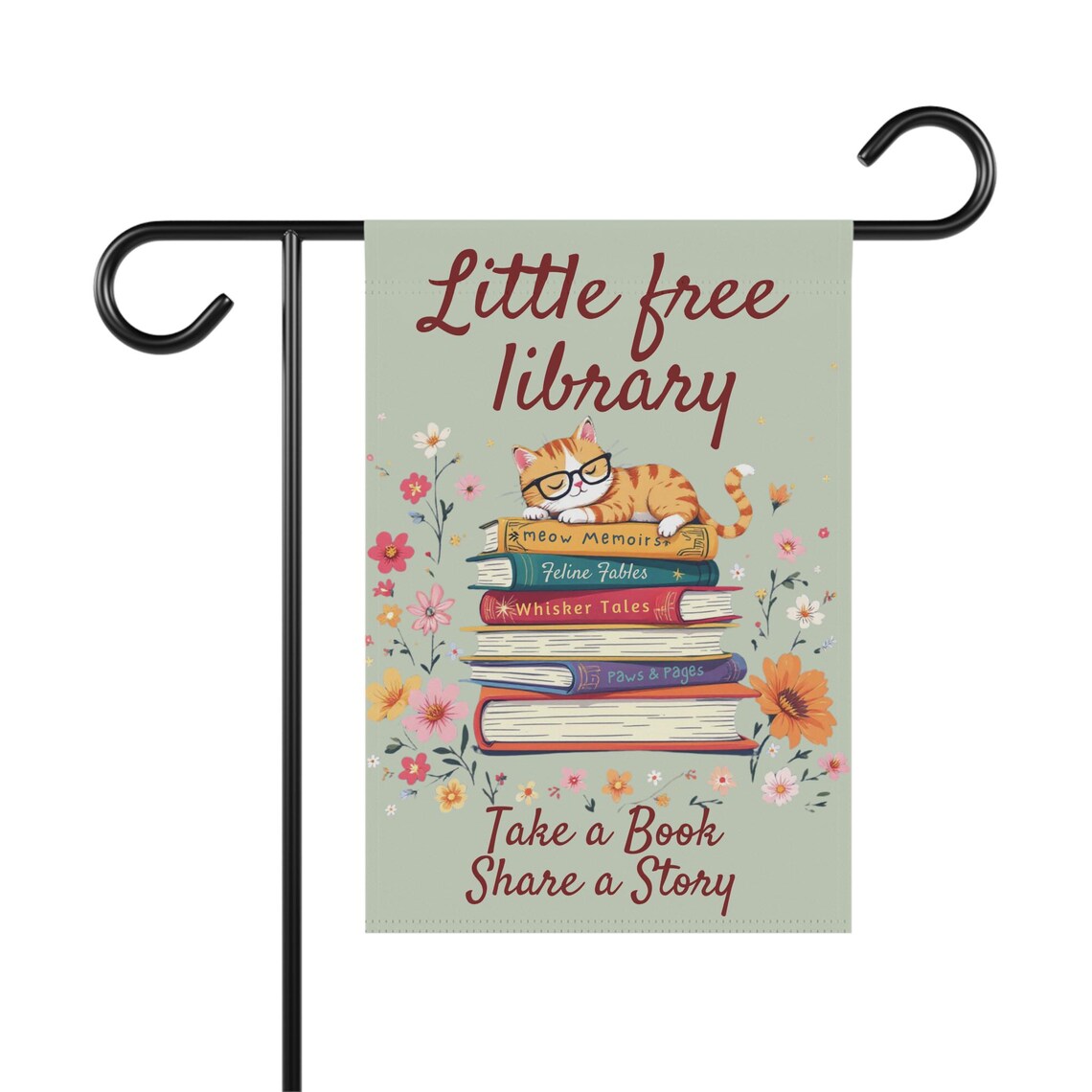 Little Free Library Flag,library Lawn Decor,free Little Library Decor ...
