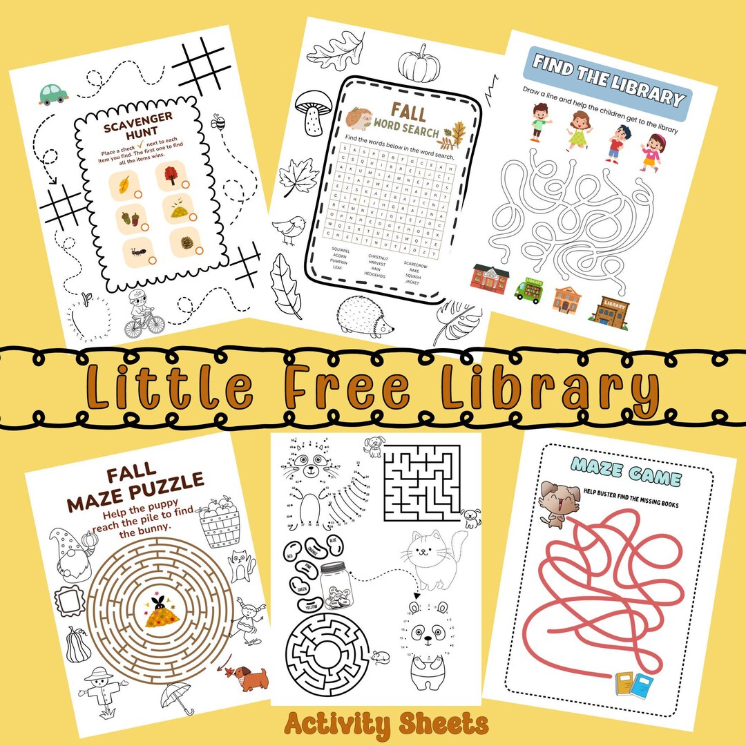 Fun Little Free Library Activity Sheets, Little Free Library Visitors ...