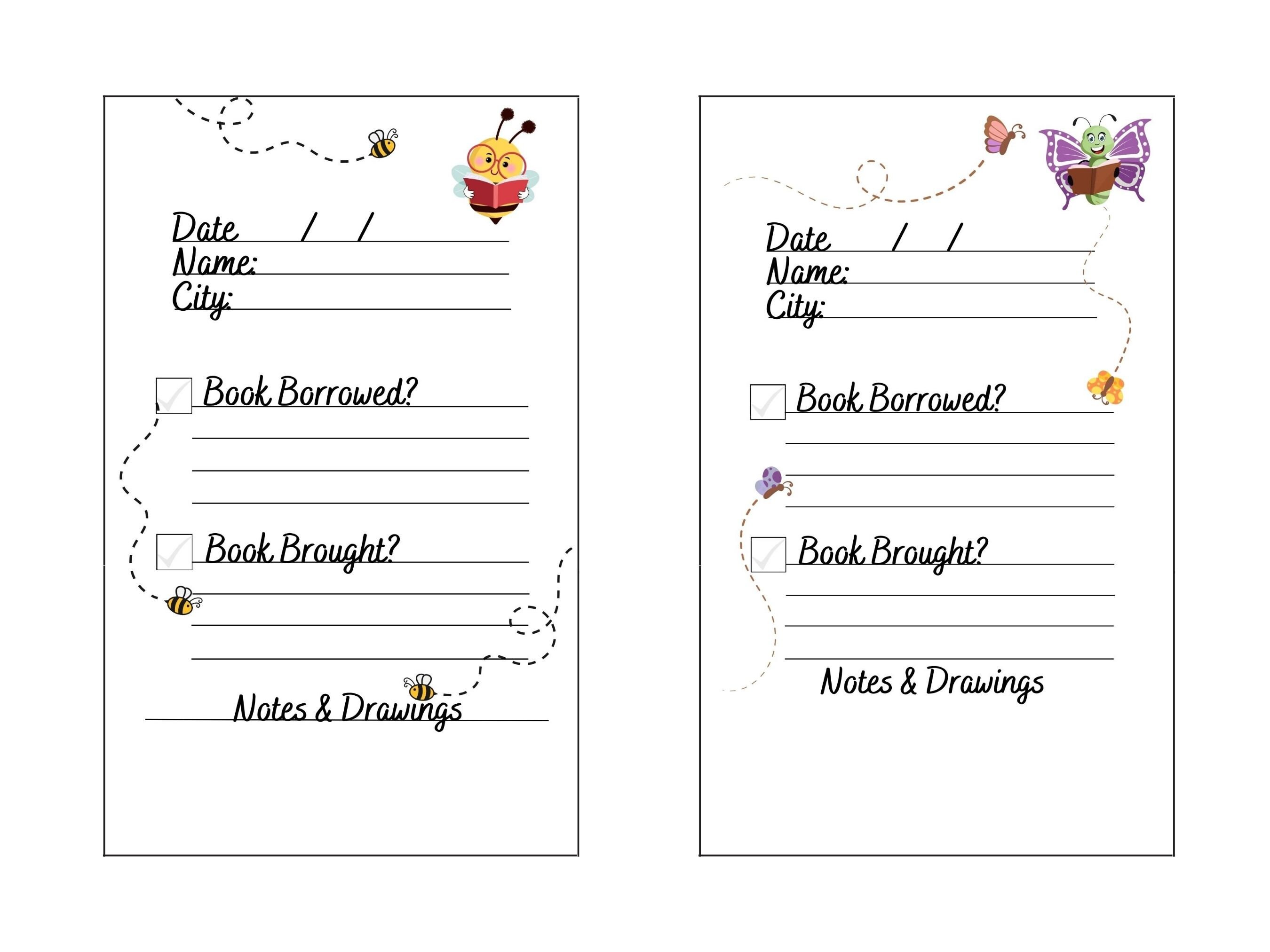 Little Free Library Printable Sign in Sheets, Little Free Library Guest ...