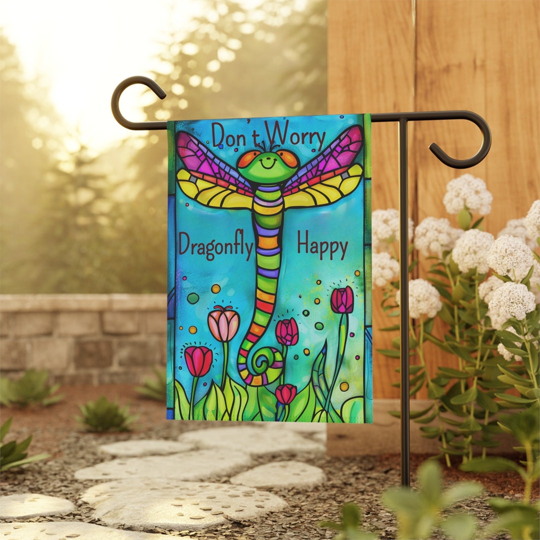 Dragonfly Flag, Dragonfly Yard Sign, Dragonfly Garden Flag, Whimsical ...