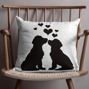 Puppy Love Dog Silhouette Clipart,dogs in Love With Hearts SVG Png ...