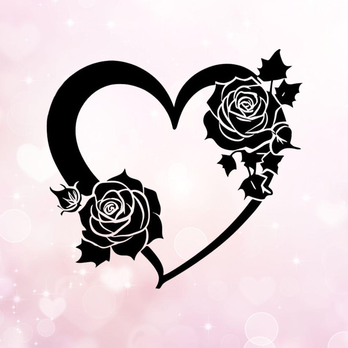 Heart With Roses Clipart, Flora Heart SVG, Romantic Heart Clipart PNG ...